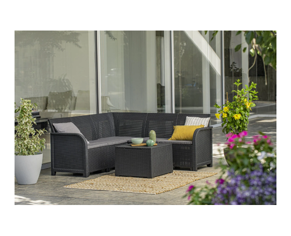 Keter Emma Outdoor Corner Lounge With Storage Table – Keter – Outdoor