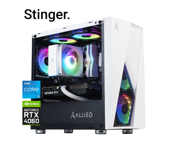 Allied Stinger Intel Core i5-14400F | RTX 4060 8GB Gaming PC - White ...