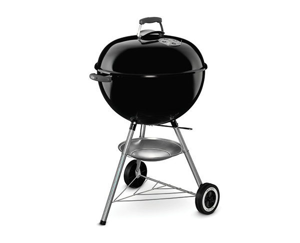 Weber 57cm Black Original Kettle Charcoal Fuel BBQ with Lid Thermometer ...