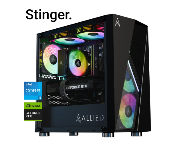 Allied Stinger Intel Core i5-14400F | RTX 4060 Ti 8GB Gaming PC - Black ...